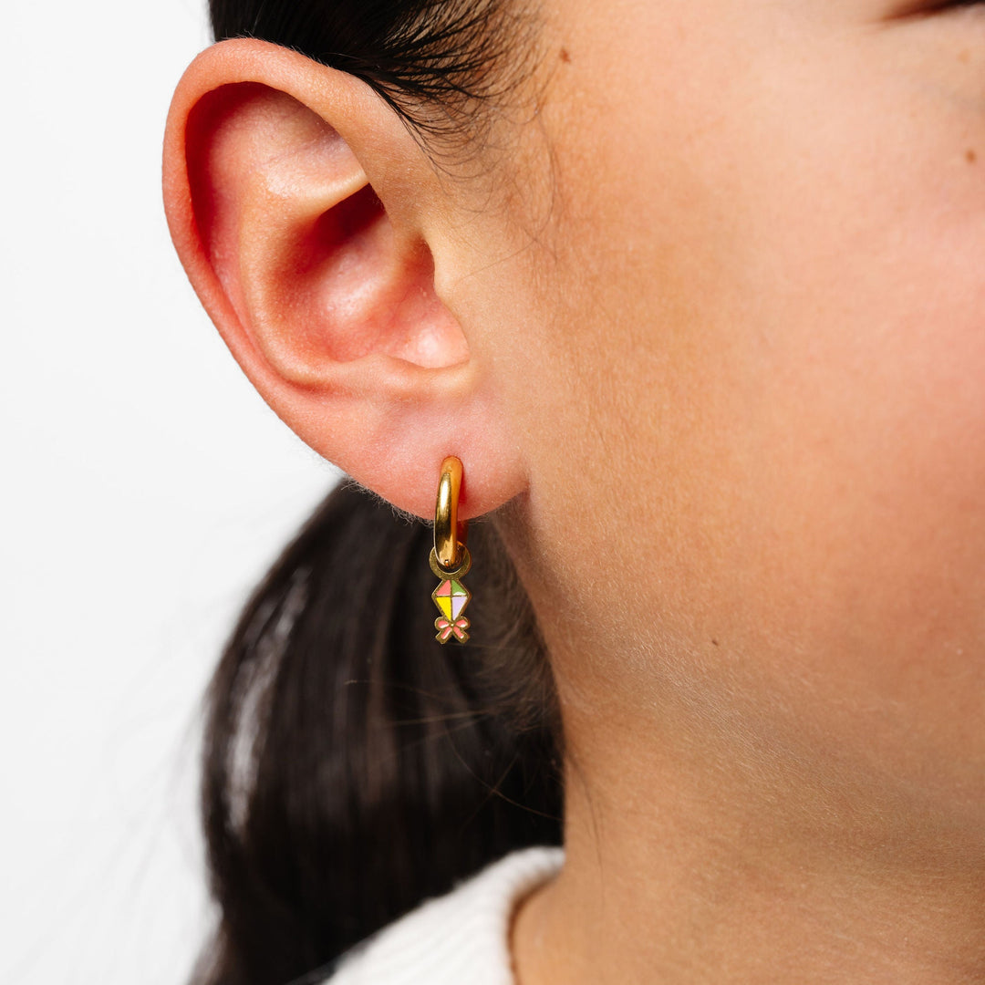 Hypoallergenic Gold & Enamel Kite Charm – Pip Pop Post