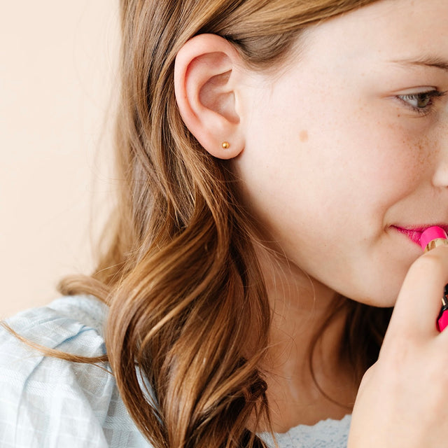 Pip Pop Post earrings for little girls! Hypoallergenic flat-back