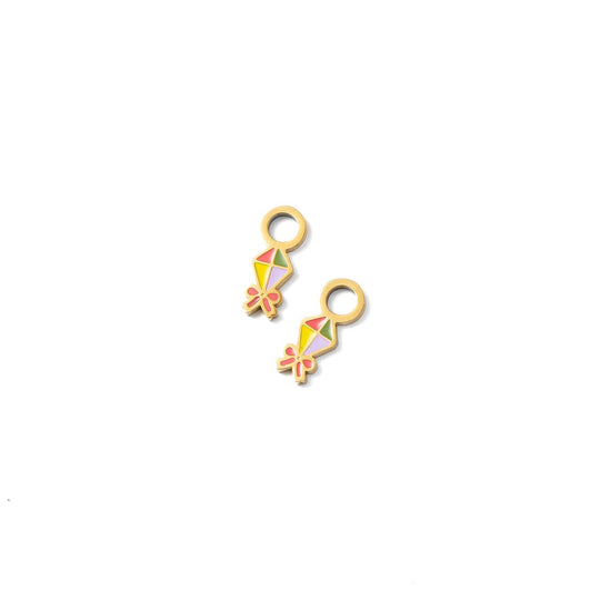 Hypoallergenic Gold & Enamel Kite Charm – Pip Pop Post