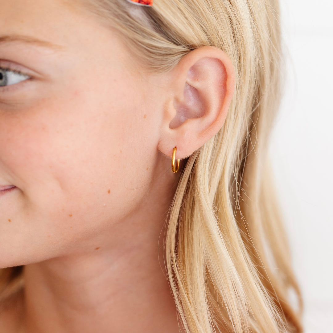 Gold Endless Hoop Earring Thin – Pip Pop Post