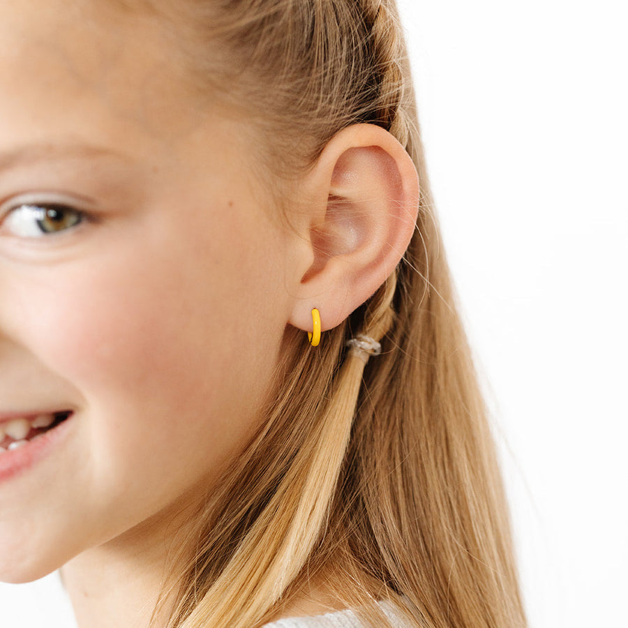 Enamel Hoop Earring – Pip Pop Post