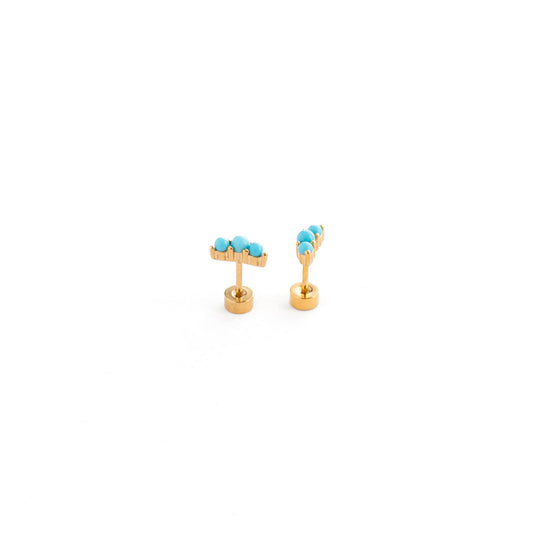 Turquoise Bar Stud Earring – Pip Pop Post