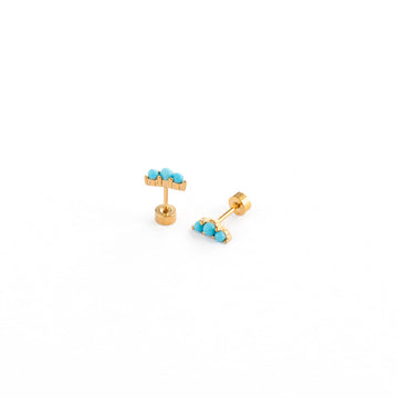 Turquoise Bar Stud Earring – Pip Pop Post