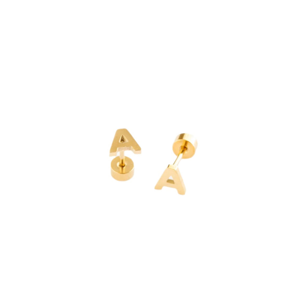 Hypoallergenic ABCs Initials flatback Stud Earrings – Pip Pop Post